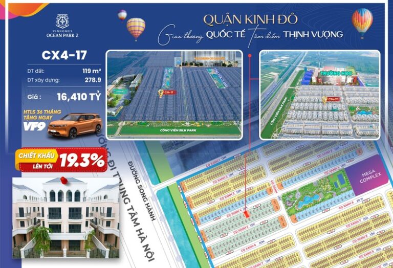 Bán căn tứ lập Cọ Xanh 4 Vinhomes Ocean Park 2 (CX4-xx)