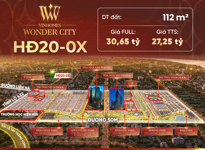 Bán liền kề Hừng Đông 20 Vinhomes Wonder City hàng hiếm